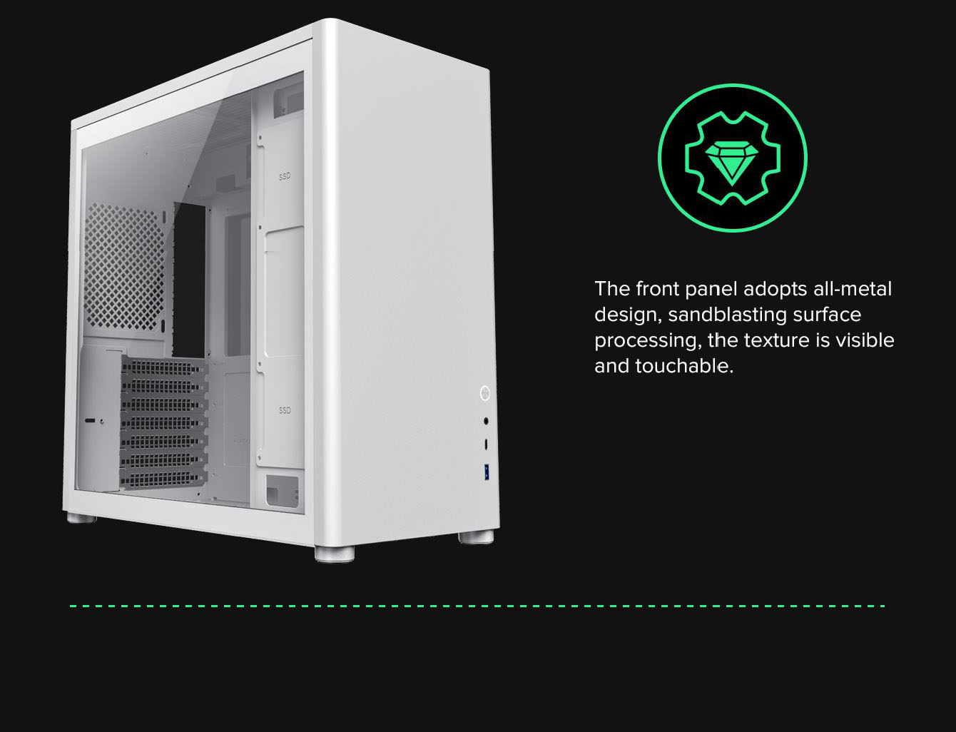 Gamemax Spark Pro Full White Steel/Tempered Glass USB3.0/Type C ATX Mid Tower Computer Case w ...